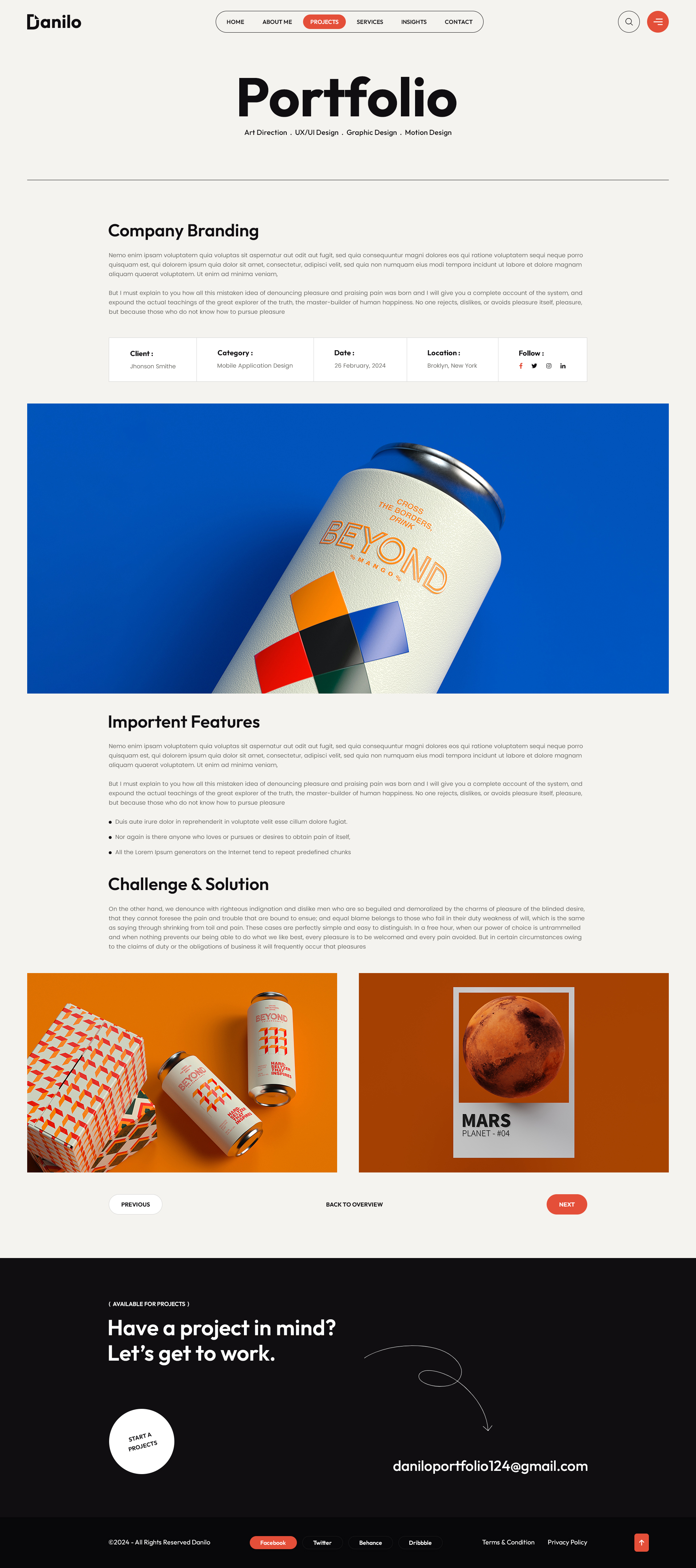 Danilo - Personal Portfolio/CV PSD Template. by Wildstone-Theme | ThemeForest